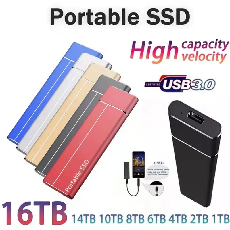 High-Speed Portable SSD - 1TB 2TB 4TB 8TB External Solid State Drive ...