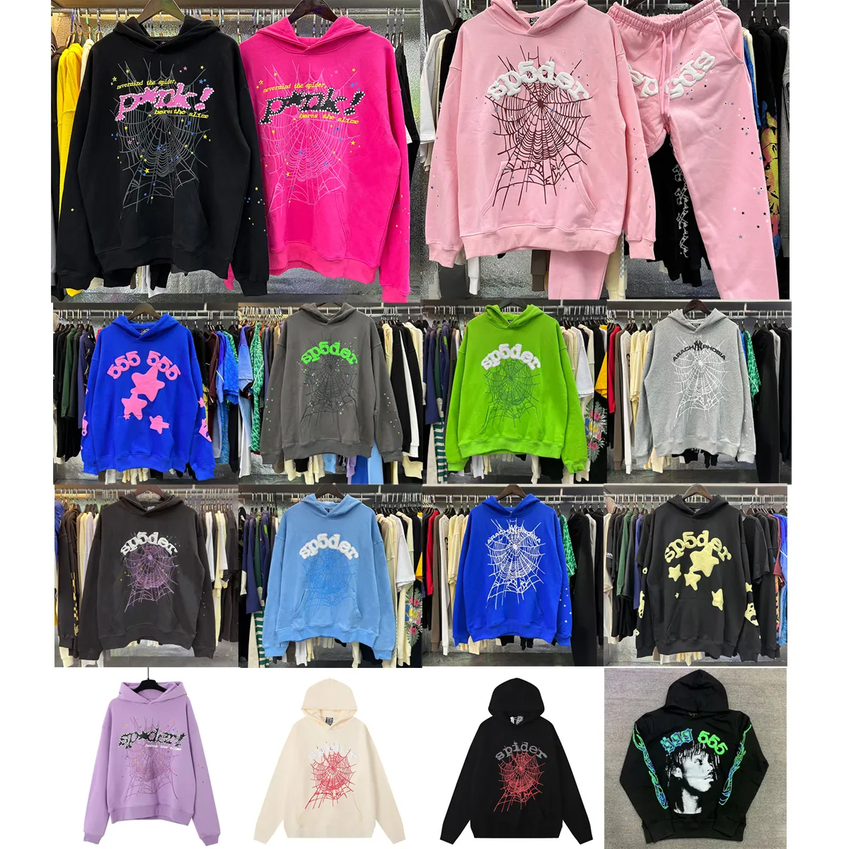 Mens Hoodies Sweatshirts Sp5der Hoodie Young Thug 555555 Angel Pullover ...