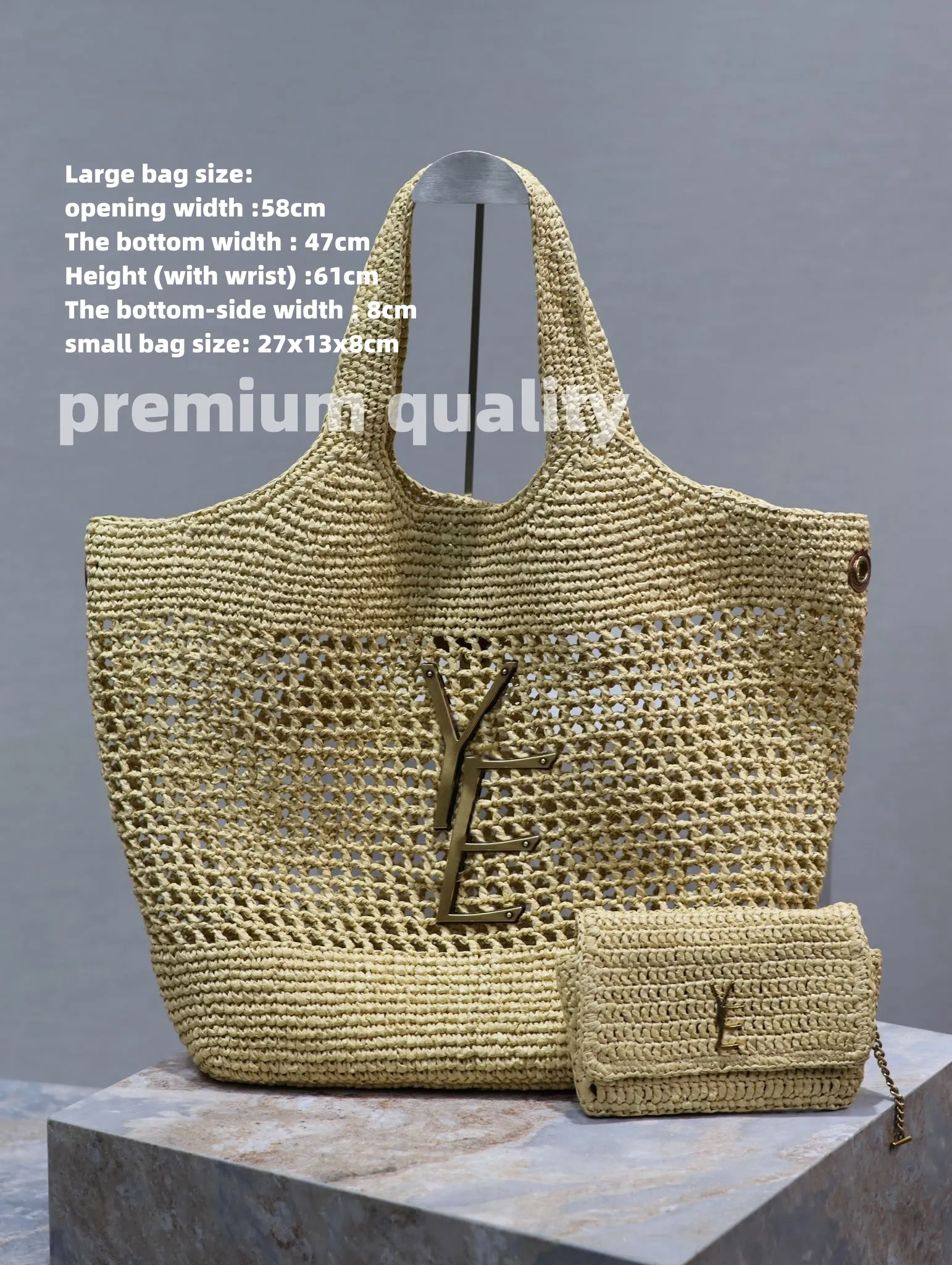 Raffia Tote Bags: Designer Large Capacity Beach Tote Bag With Genuine ...