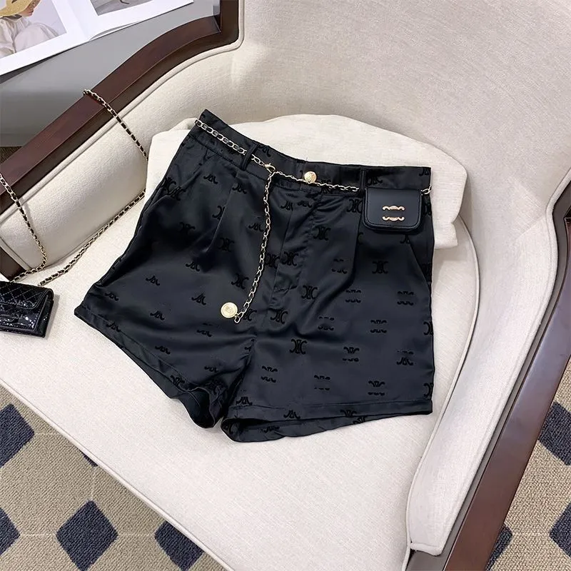 Designer Shorts For Women: Celins Summer Satin Shorts With Ribbon Waist ...