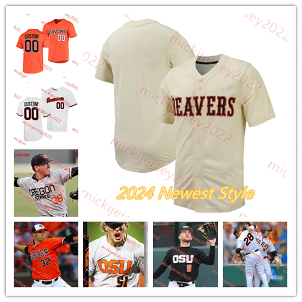 Custom Oregon State Beavers Baju Baseball With Travis Bazzana, Mikey ...