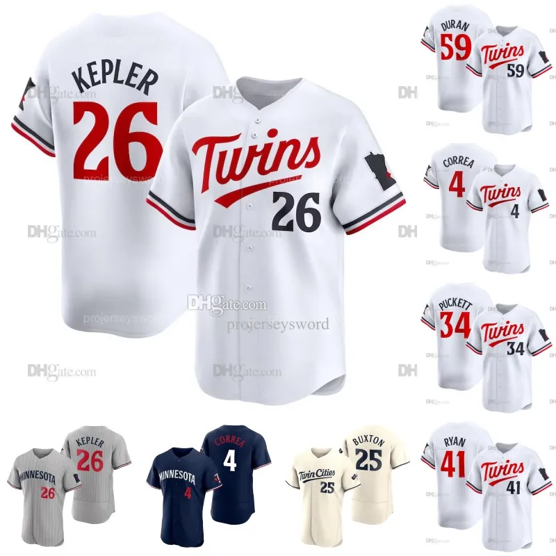 Minnesota MLB Baseball Jerseys Kepler, Lopez, Wallner, Buxton, Farmer ...