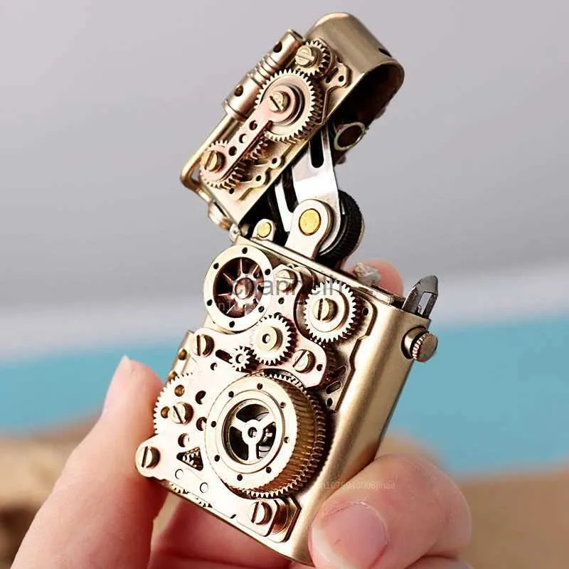 Lighters Steampunk Lighter Gear Linkage Mechanical Creative Pure Copper ...