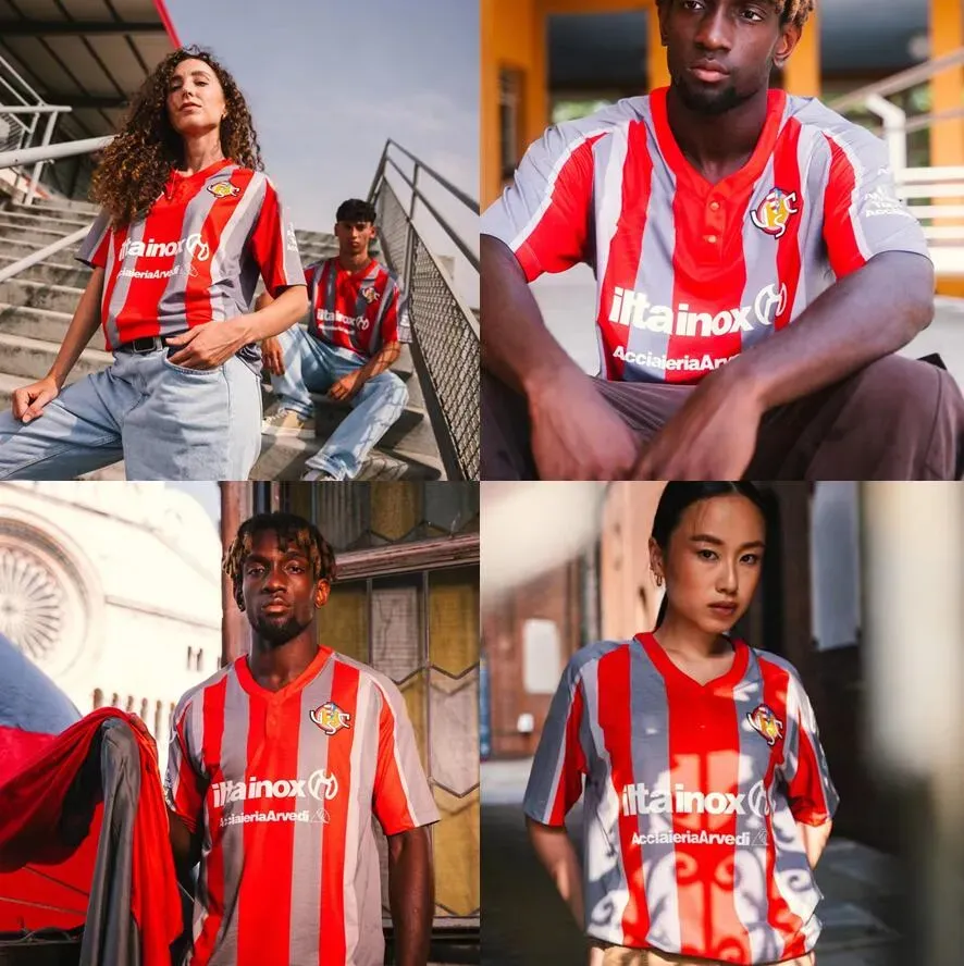 23 24 US Cremonese Soccer Jerseys 2024 Red Home Men Uniforms Polyester ...