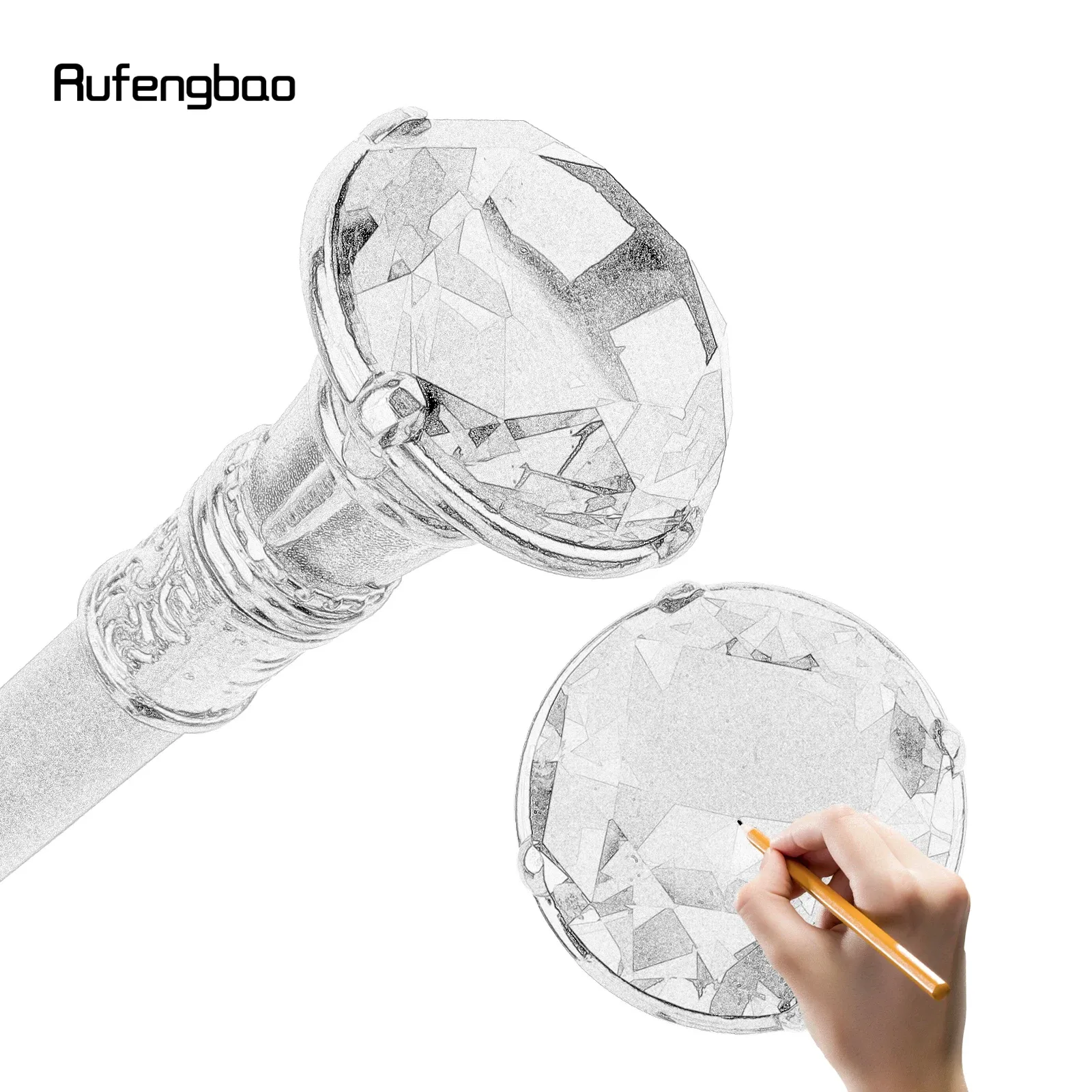 Elegant Silver Walking Cane - Blue Diamond Accent, Fashionable ...