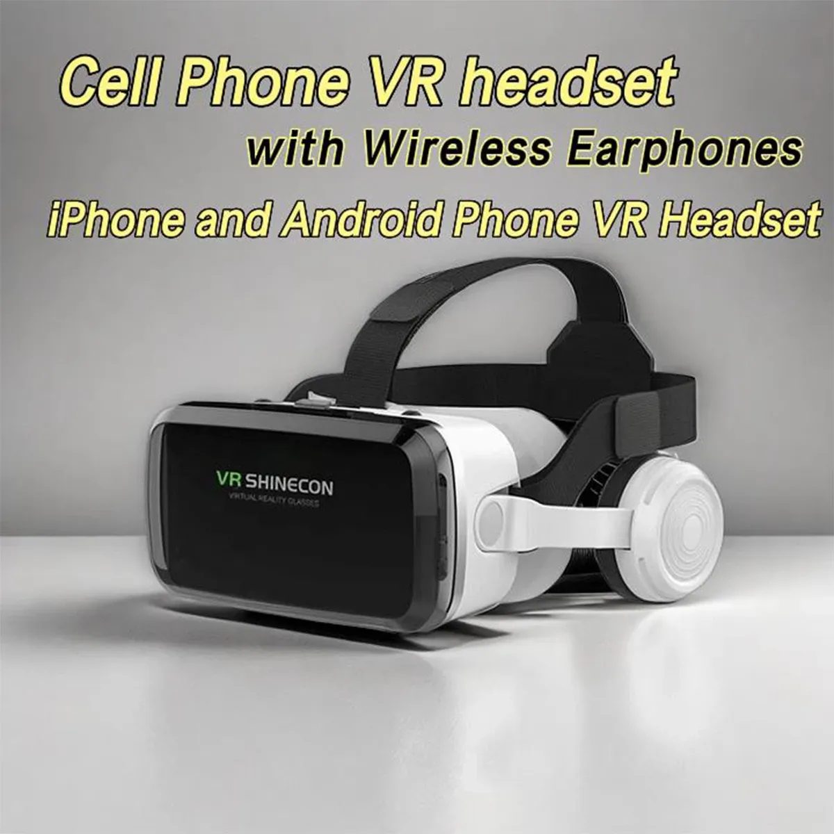 Immersive VR Headset with Wireless Headphones - Virtual Reality Glasses ...