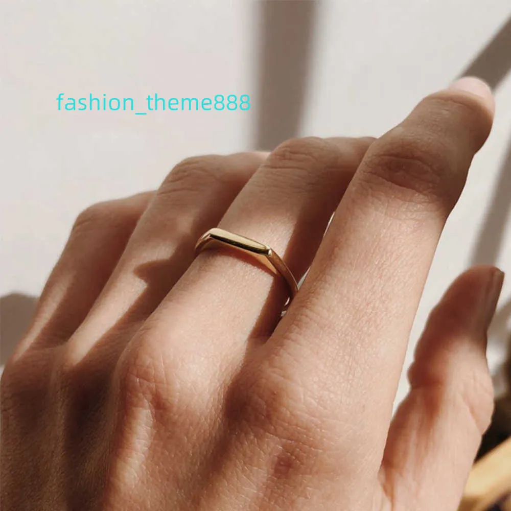 Minimalist Stainless Steel Layered Ring Classic Horizontal Strip Design ...