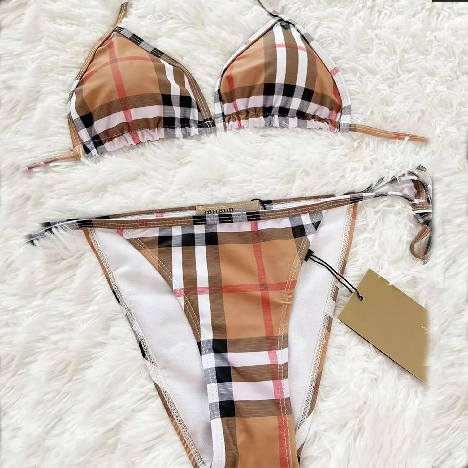 Womens Designer Swimsuits: Ribbed Bikini Set Classic Luxury Sexy Low ...