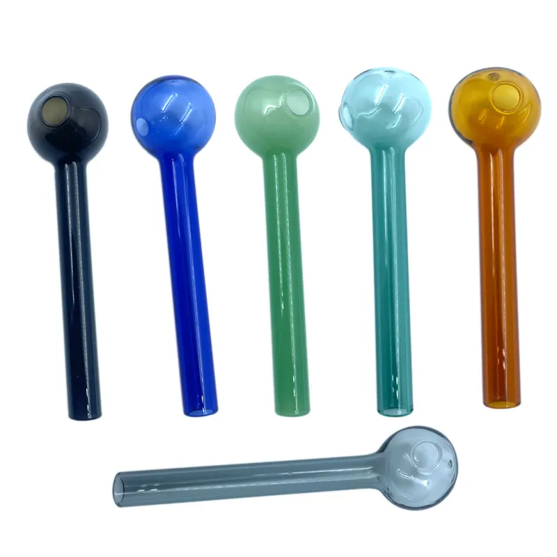 10CM Great Pyrex Thick Color Glass Oil Burner Pipe Glass Tube Oil ...