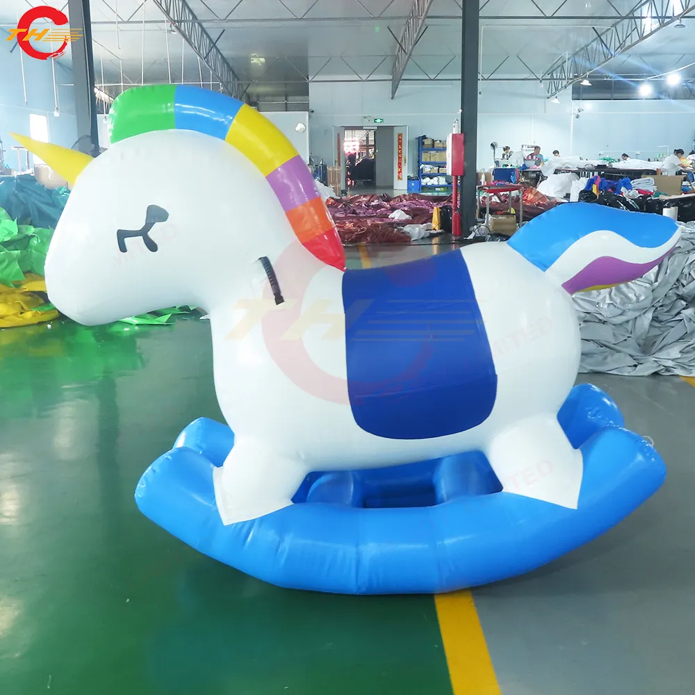 Giant Inflatable Unicorn Float for Outdoor Fun! Ride-On Rocking Bouncer ...