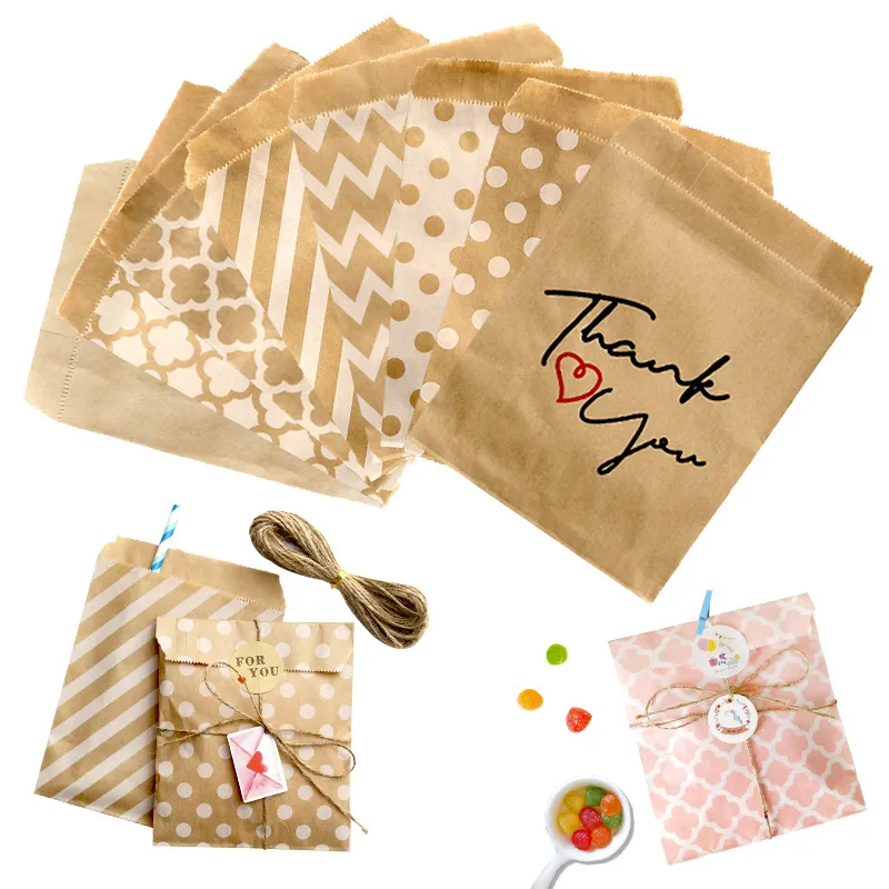 1000 Natural Kraft Paper Treat reusable bags - 5x7 Inches Polka Dot ...