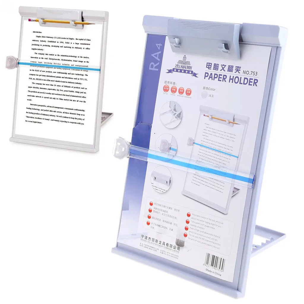 Adjustable Reading Stand - Premium Plastic Book Holder for Desk, Typing ...