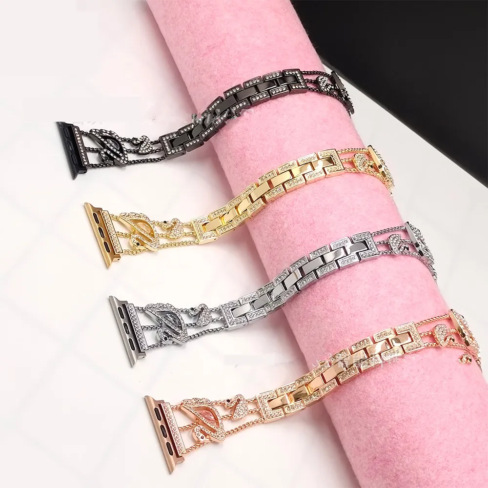 Luxury Apple Watch Bands, Elegant Metal Chain Diamond Straps For ...