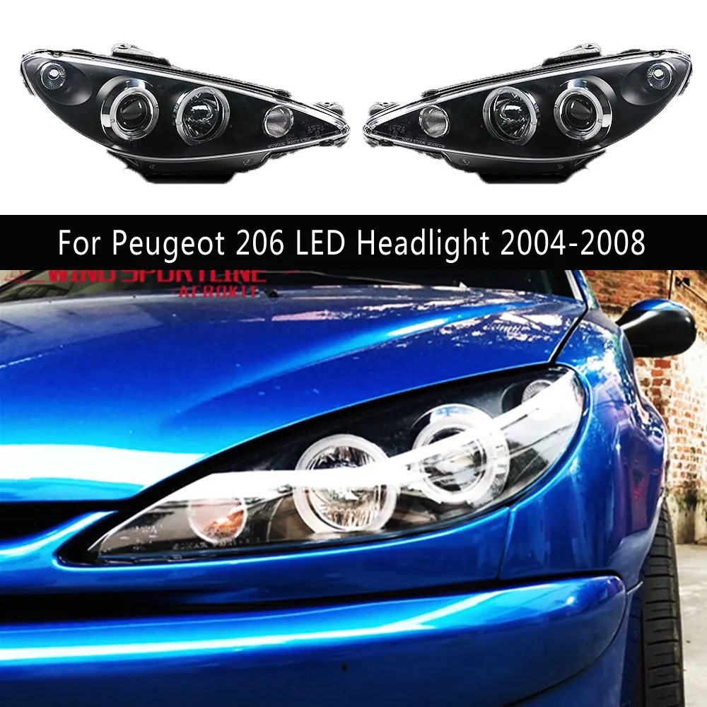Peugeot 206 LED Headlights - Car Styling DRL Daytime Running Lights, Streamer Turn Signal, Front ...