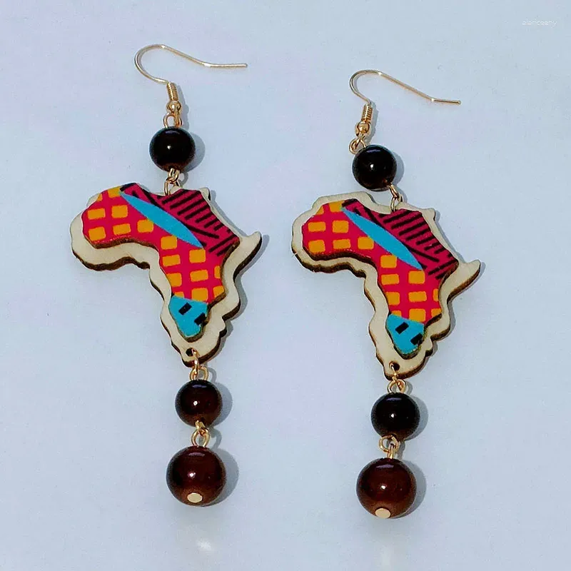 DHgate.com:Colorful Wood Africa Map Dangle Earrings | Black Queen DIY ...