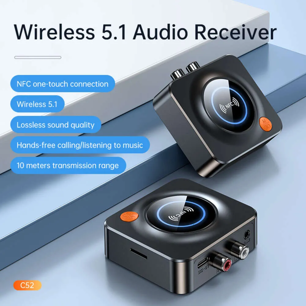 New C52 Bluetooth 5.1 Audio Receiver TV Wireless Adapter With NFC ...