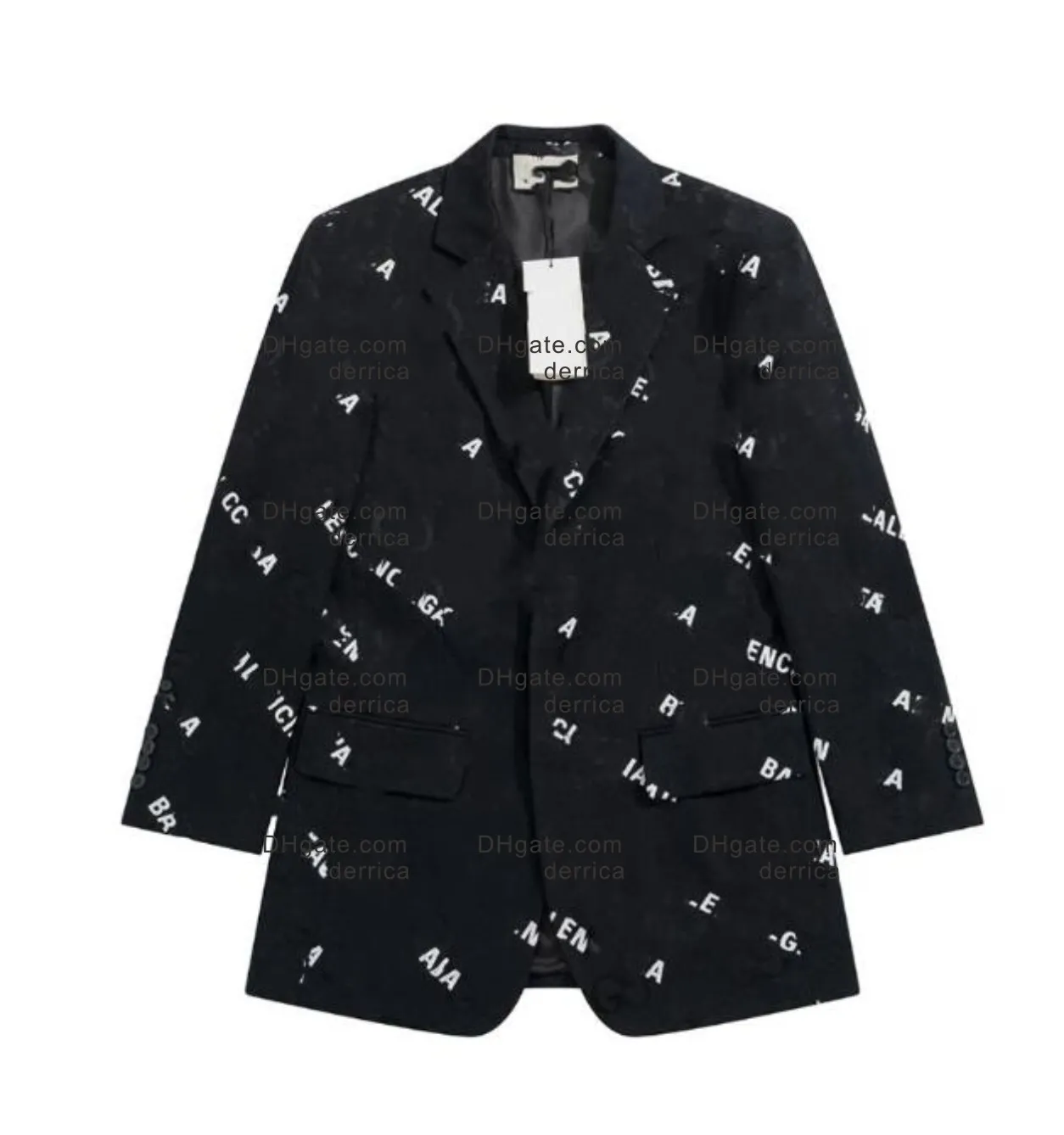 Men's Designer Double-Letter Blazers: Slim-Fit Formal Suit Jackets for ...