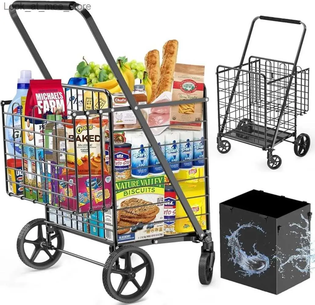 DHgate.com:Heavy-Duty Foldable Shopping Cart with Waterproof Lining ...