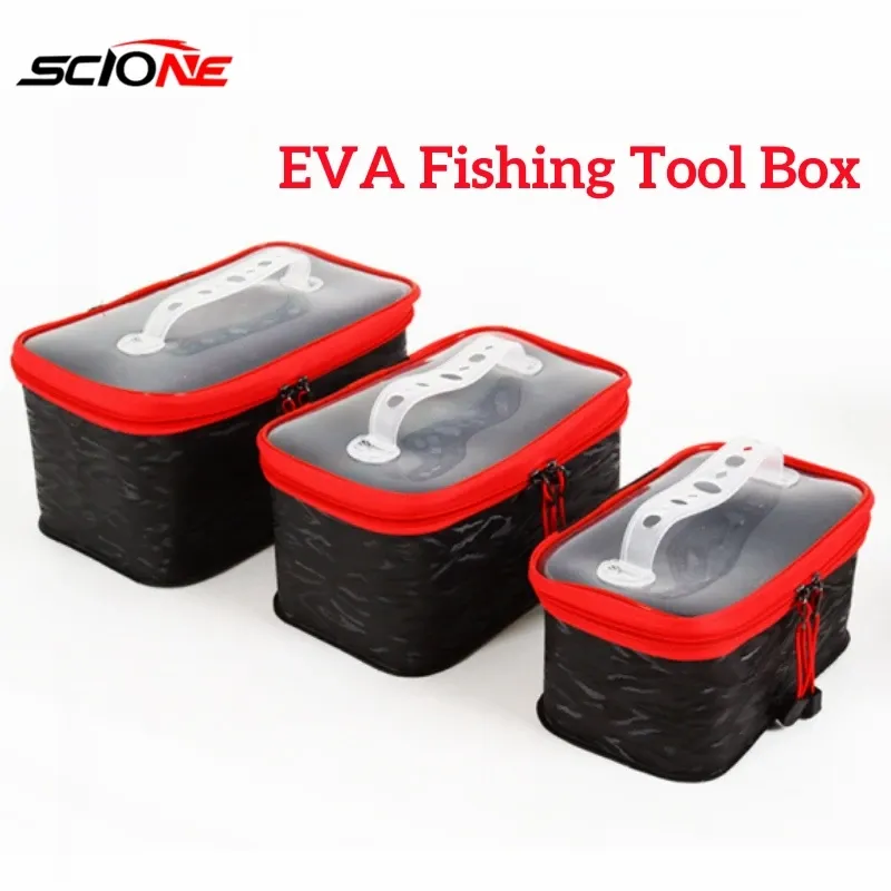 Portable Fishing Tool Box - EVA Tackle Storage Bag, Live Fish Bucket ...
