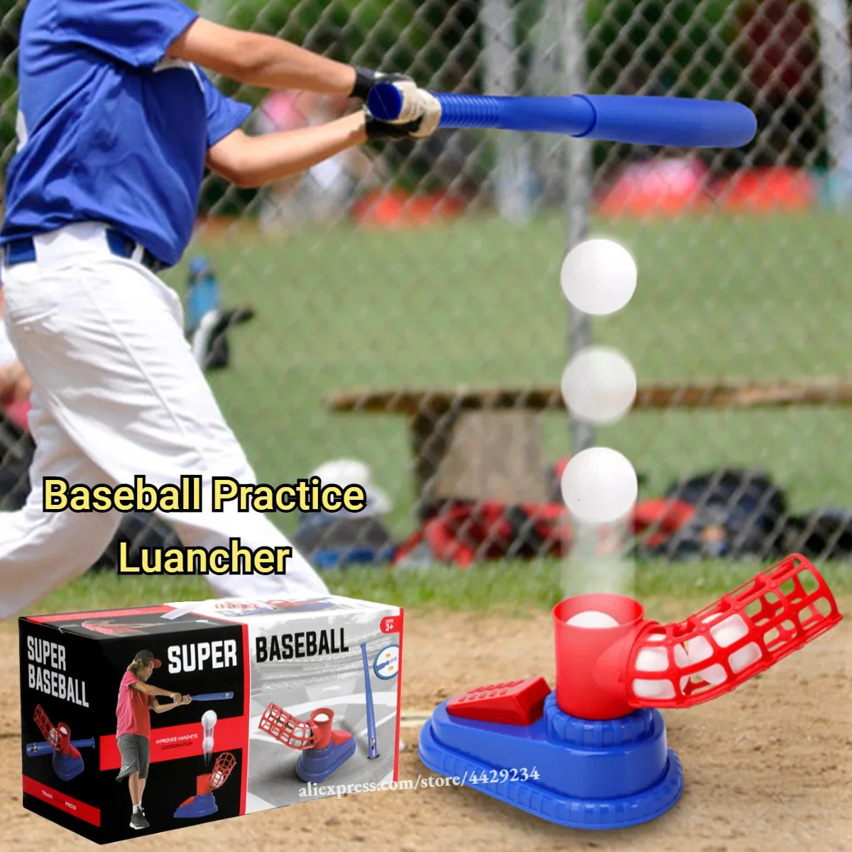 DHgate.com:Baseball Skill Training Game Set with Ball Launcher for Home ...
