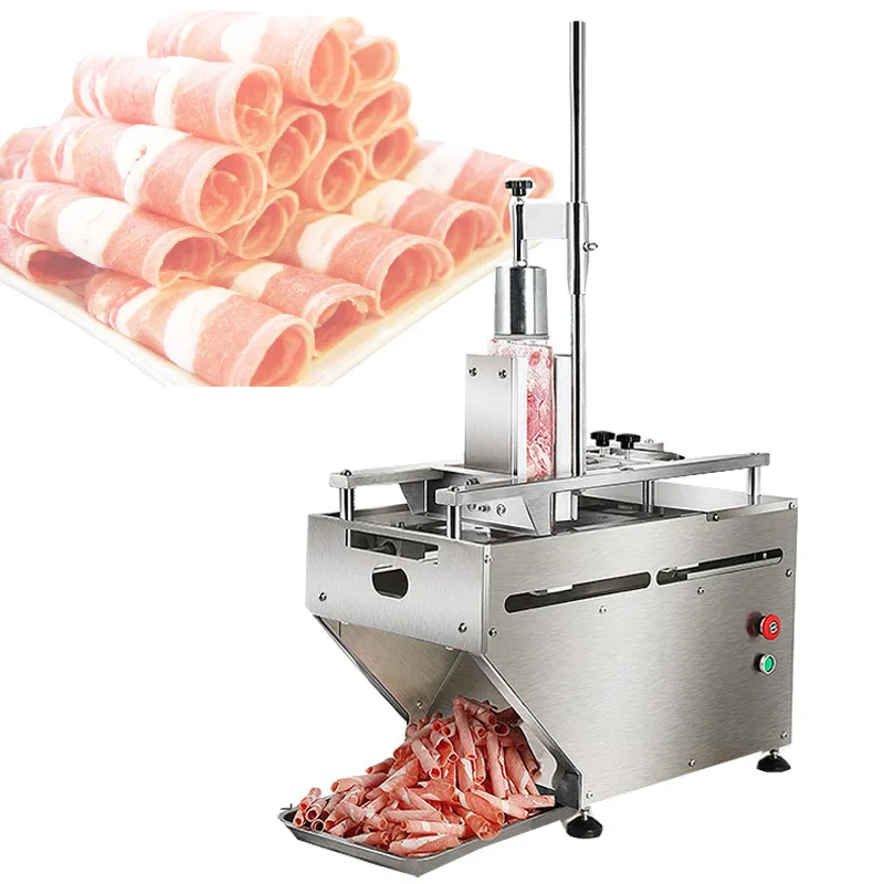 Automatic Frozen Meat Slicer - Commercial Grade Mutton Beef Roll Cutter ...