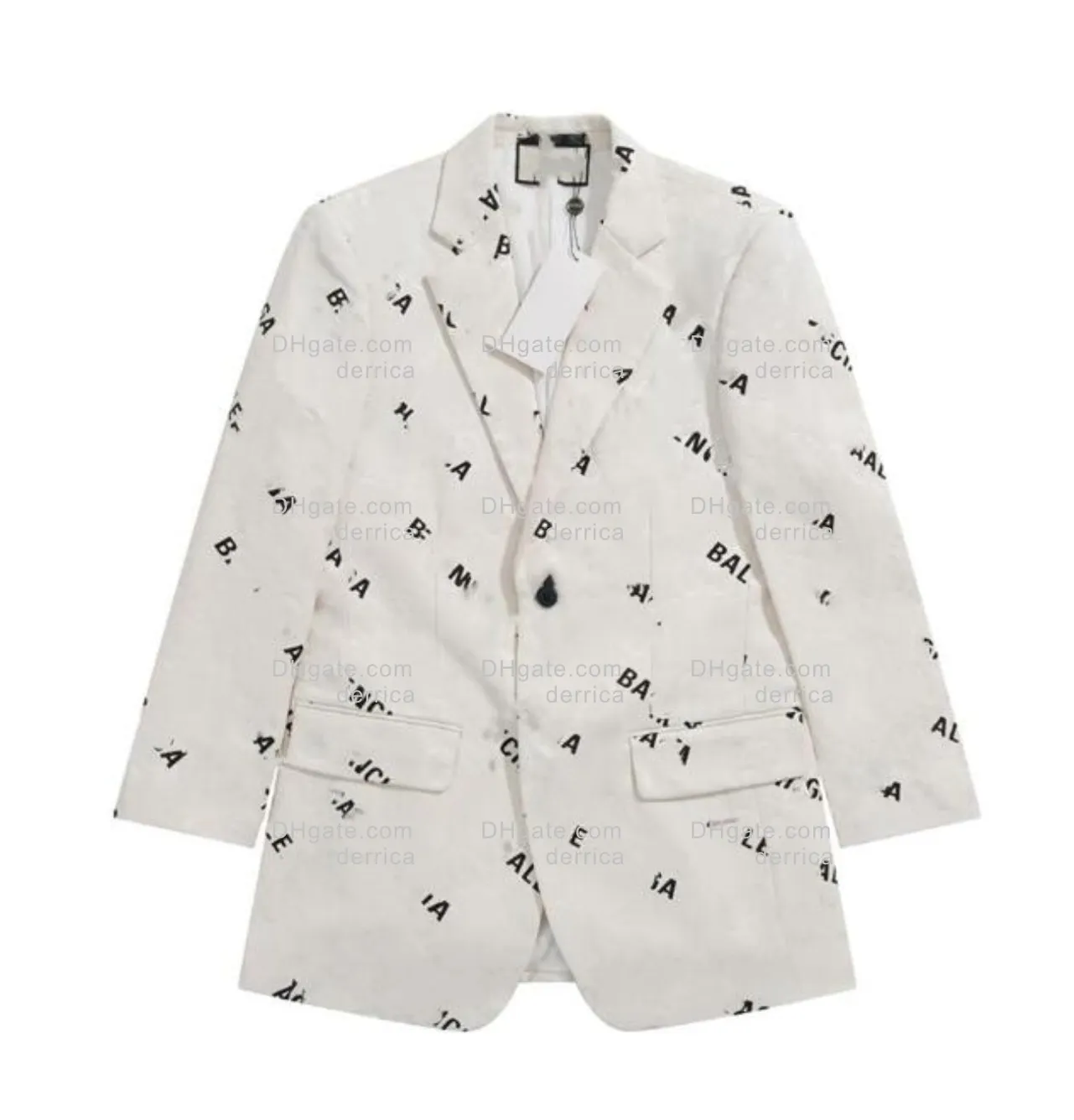 Men's Designer Double-Letter Blazers: Slim-Fit Formal Suit Jackets for ...