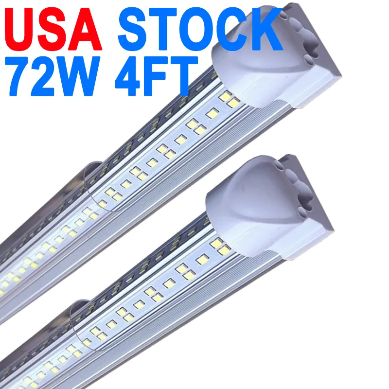 Crestech 72W 7200LM V Shaped LED Tube Light: Clear Cover, Linkable, T8 ...
