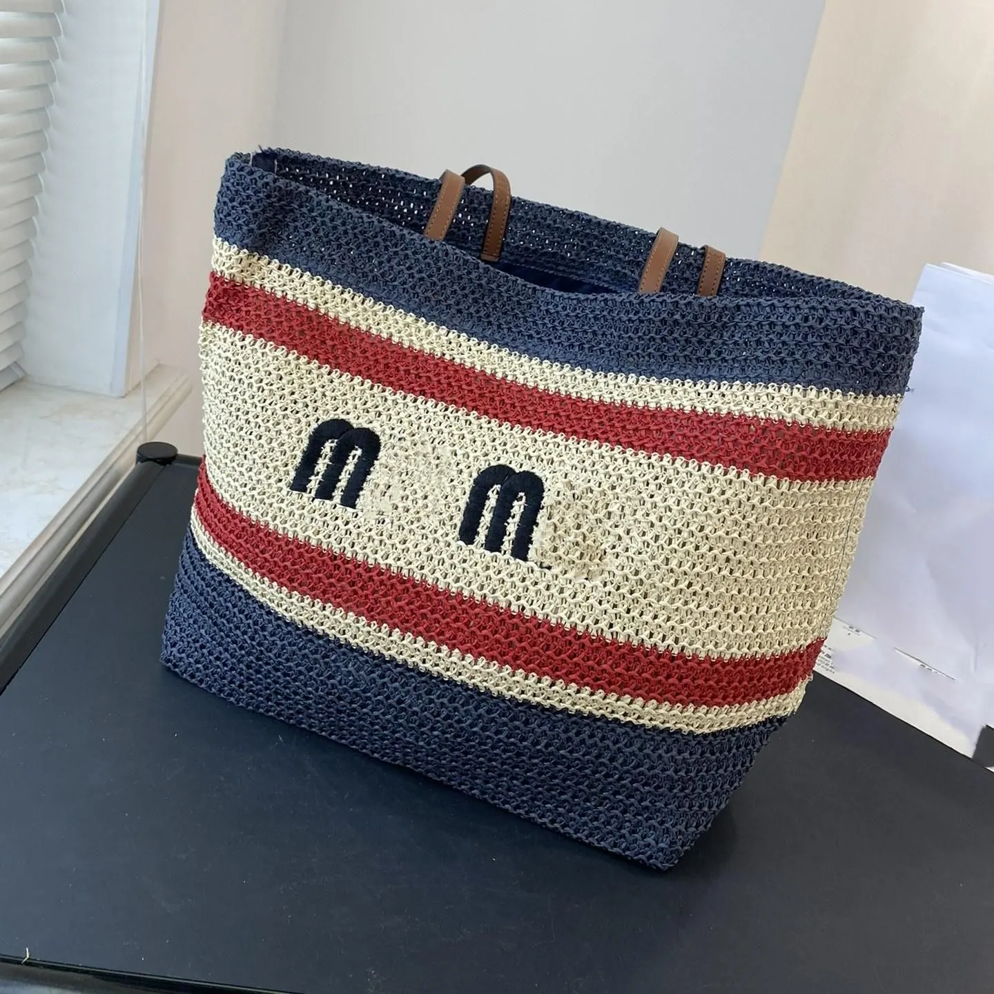 Designer Straw Beach Tote: Luxury Leather, Embroidered Floral, Indoor ...