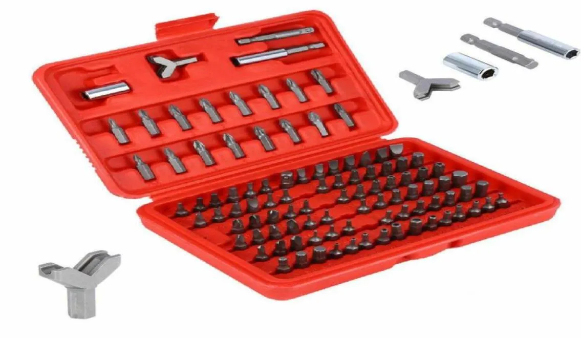 100-Piece Security Bit Set - Torx, Star, Pozi, Hex, Tamper-Proof ...
