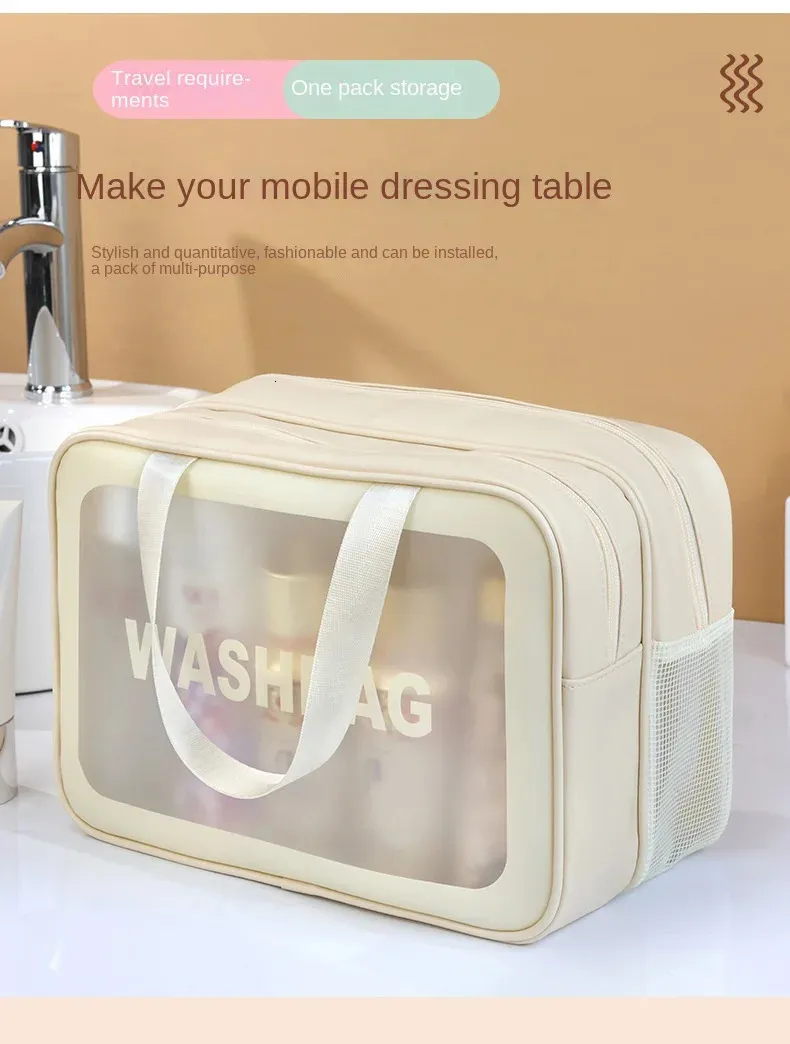 Large Capacity Travel Toiletry Bag - Wet & Dry Separation, Portable ...