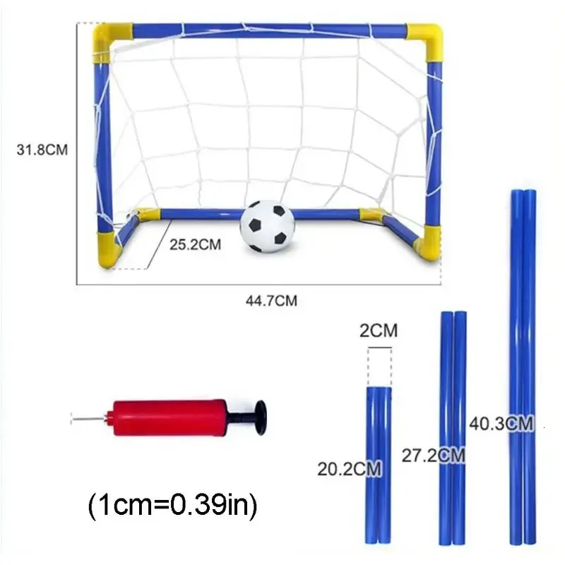 2-in-1 Kids Sports Set: Football Goal & Basketball Hoop! Portable Mini ...
