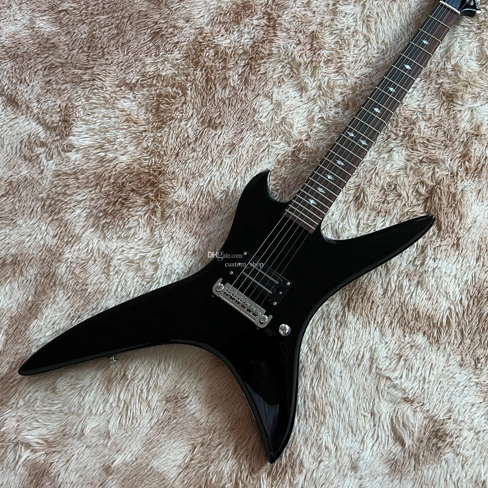 24 Fret Acoustic Guitar Style Electric Guitar, Stealth Matte Black ...