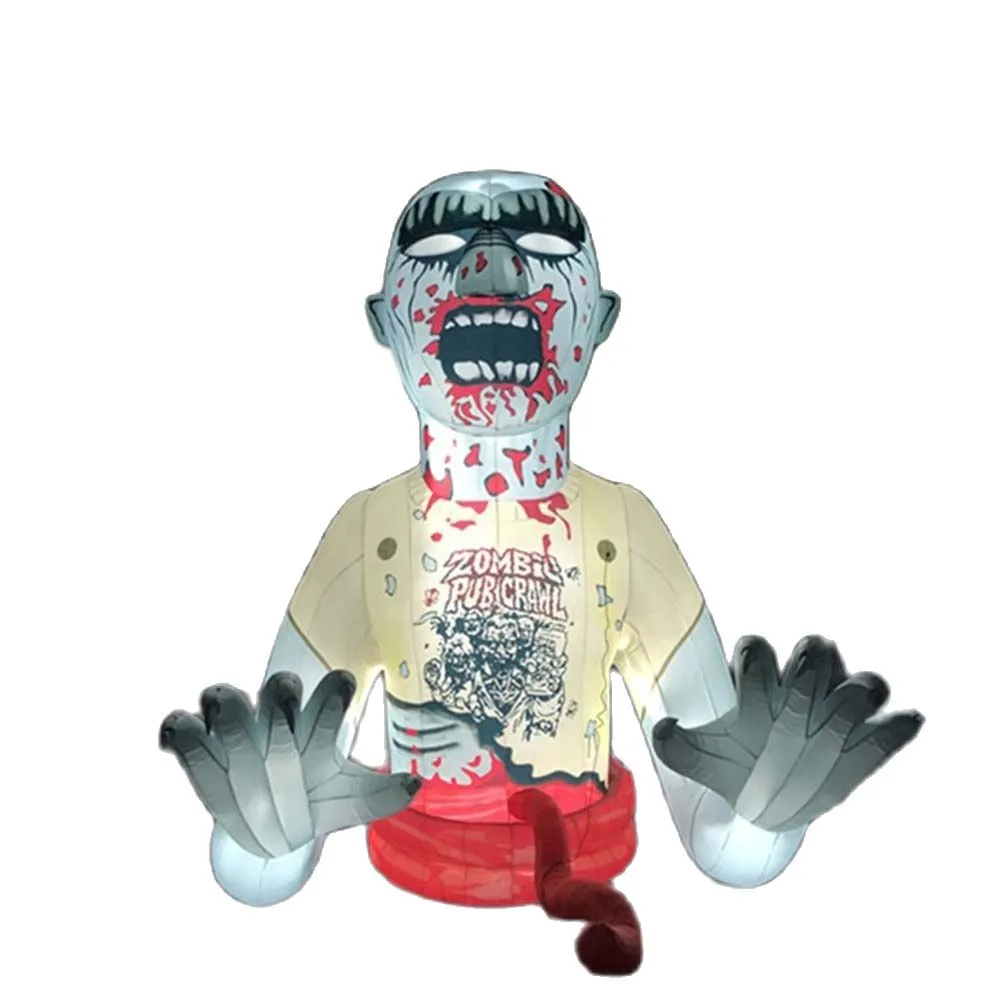 Giant Animated Halloween Inflatables Devil Ghost Zombie with LED Lights ...