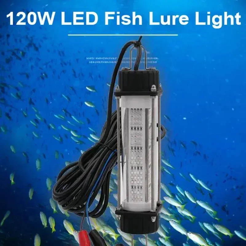 120W LED Underwater Fishing Light - 12V Submersible Bait Lure ...