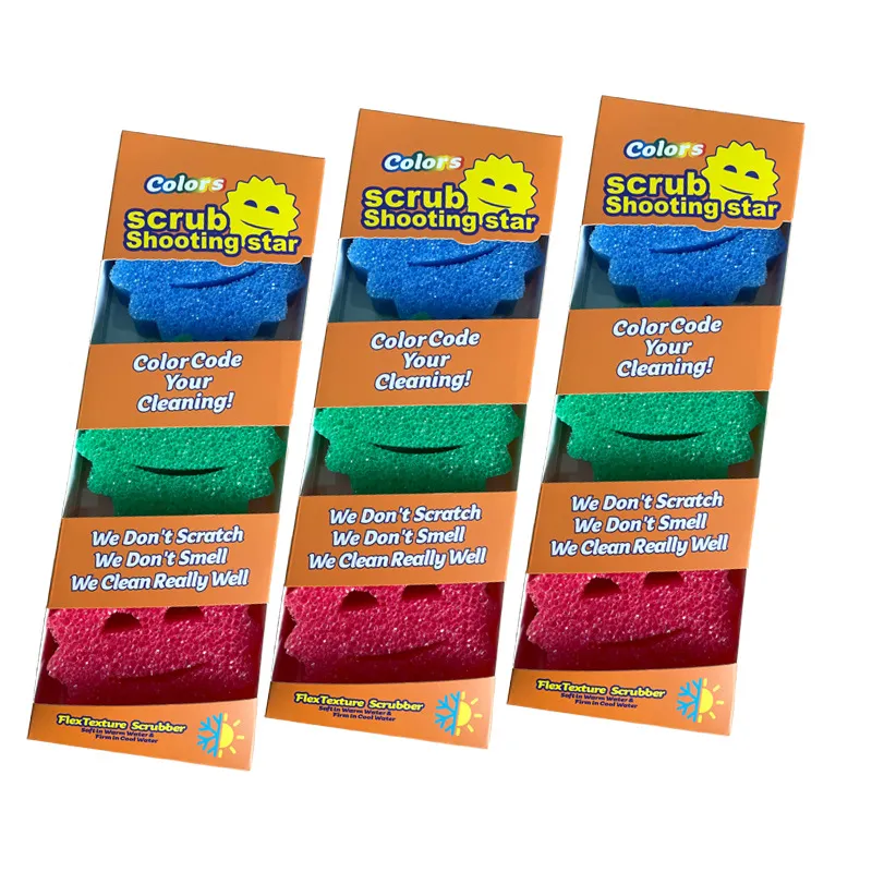 DHgate.com:Multicolor Soft Cellulose Sponge Dishwashing Scrubs, 6 Count ...