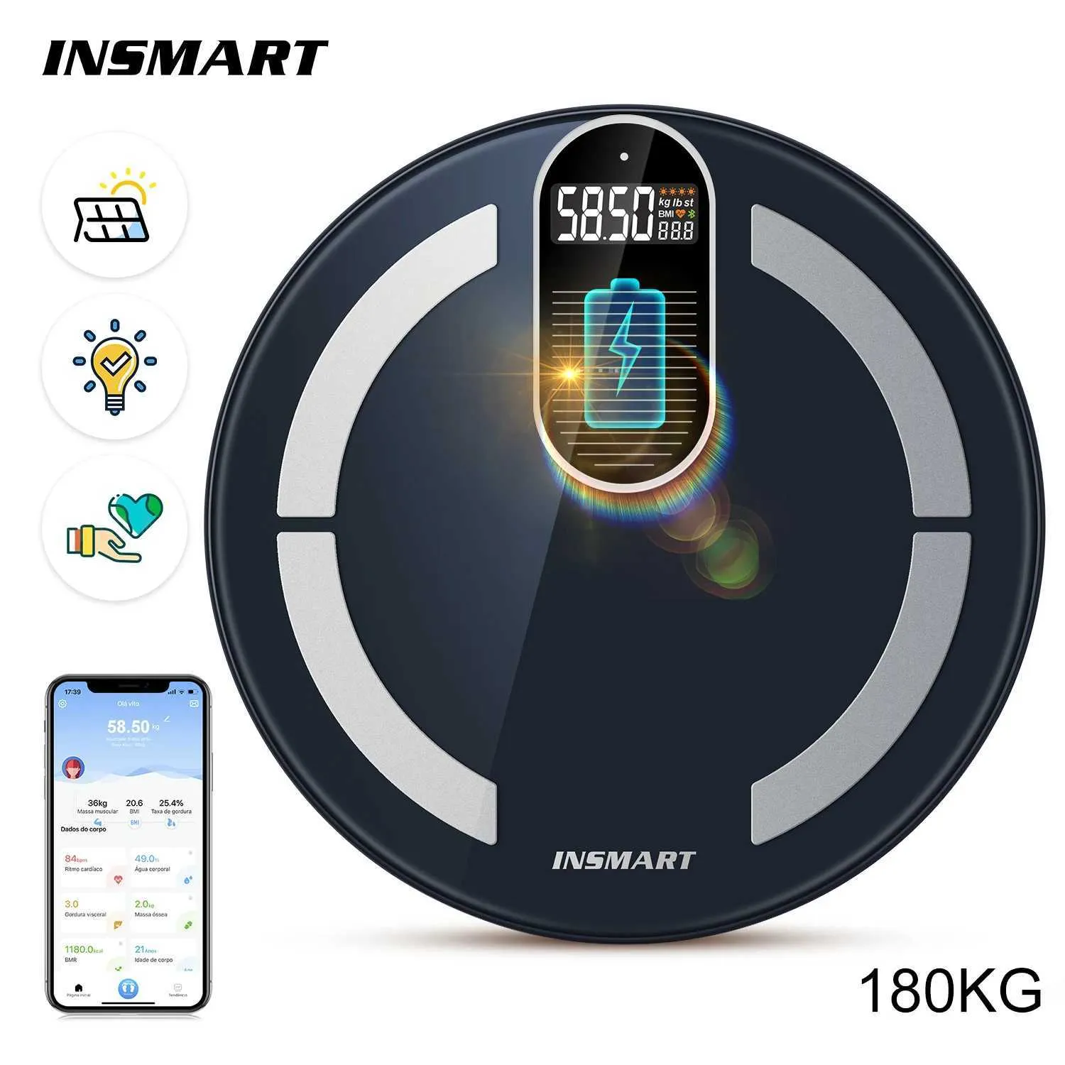 DHgate.com:Solar-Powered Digital Bathroom Scale - Intelligent Body Fat ...