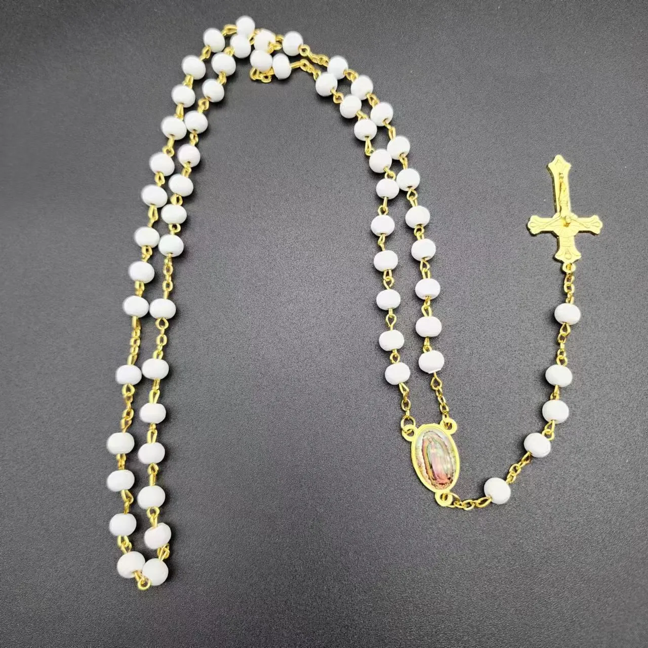 6MM Wooden Rosary Necklace White Beads Catholic... From Commo_dpp, $1. ...