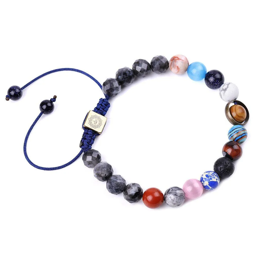 Beaded Quality Milky Way Stone Solar System Bracelet Eight Planetary ...