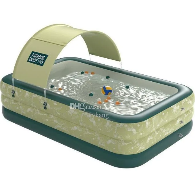 Canopy Pool Float: Inflatable Sun Resistant Raft With Removable Canopy ...