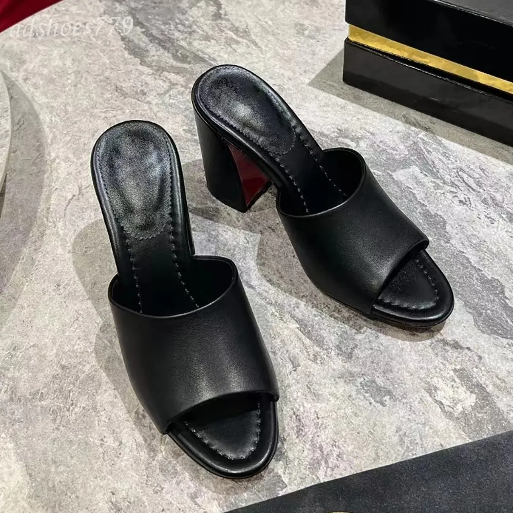 Women's Chunky Heel Slippers Slides Mule Sandals... From Adshoes779 ...