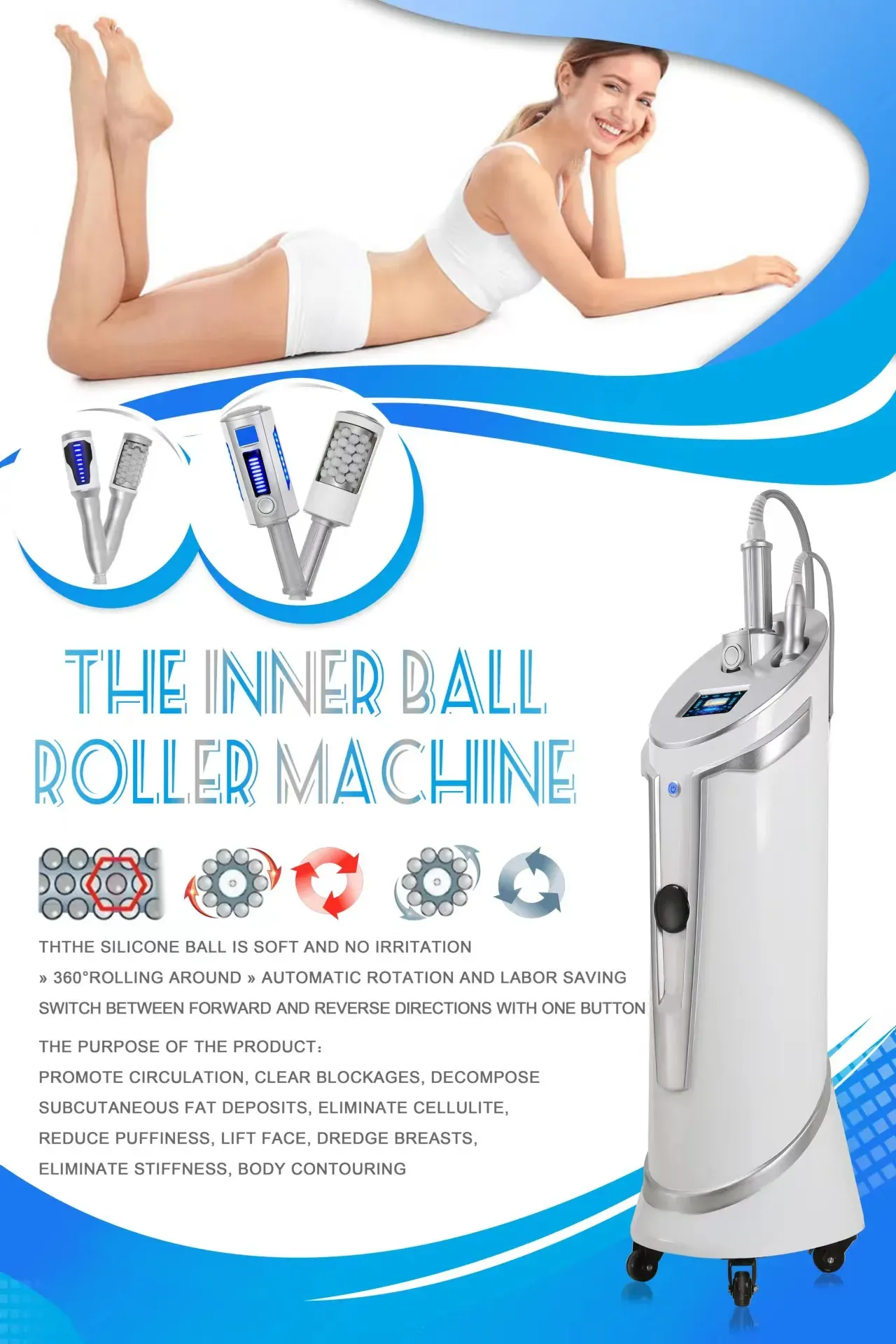 Vacuum Therapy Cellulite Reduction Machine - Inner Ball Roller Body ...
