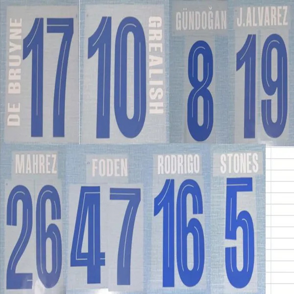 UL Home Name Band Patches Set With Foden, De Bruyne, Grealish, Gundogan ...