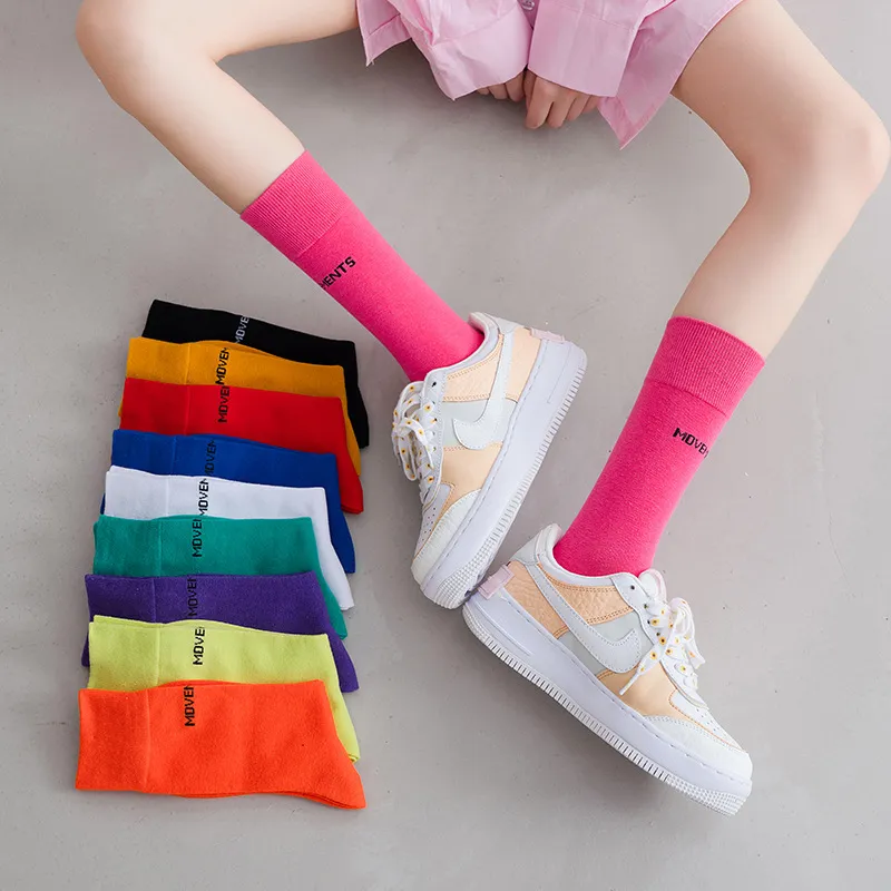 Summer Rose Red Cotton Socks for Women Mid-tube Breathable Thin Sports ...