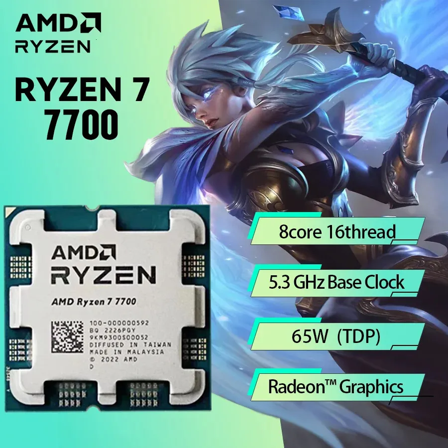 Ryzen 7 7700 4.5 GHz 8-Core 16-Thread CPU Processor 5nm AM5 Socket ...