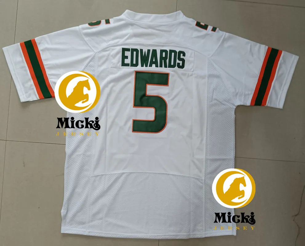 Custom Stitched MiamiHurricanes Ireland Football Top Markel Bell #76 ...