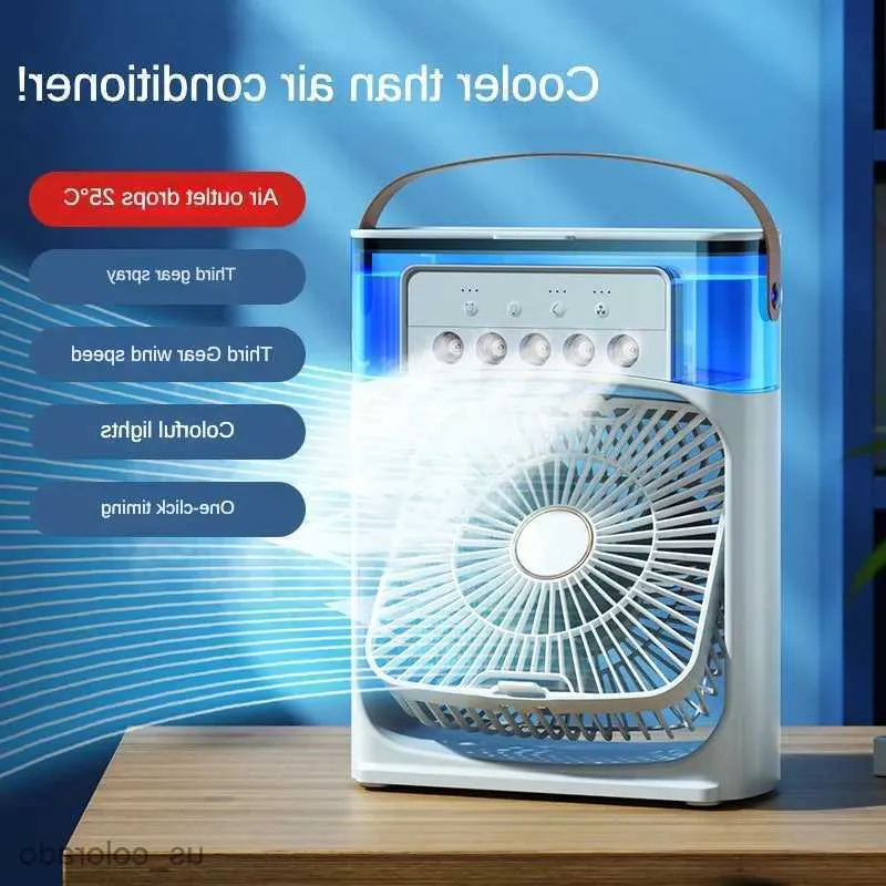 Electric Portable Fan with Humidifier and 3-Speed Air Cooler for Office ...
