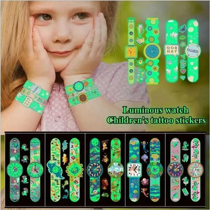 Luminous Temporary Tattoos Drawing Neon Stickers Set Of 5 For Kids ...