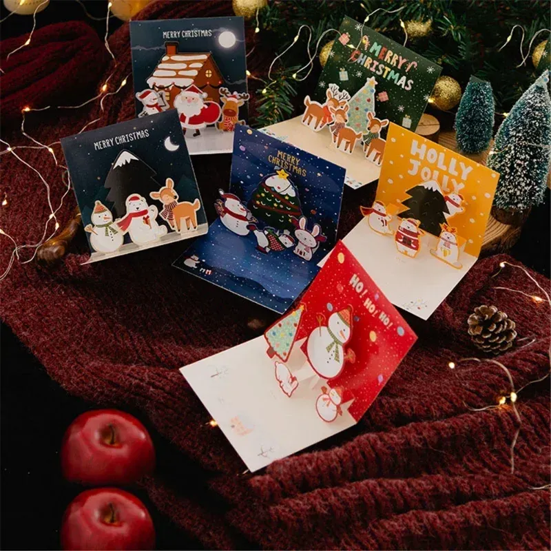 Christmas Pop Up Greeting Cards, 3D Postcards, Thank You Cards for ...
