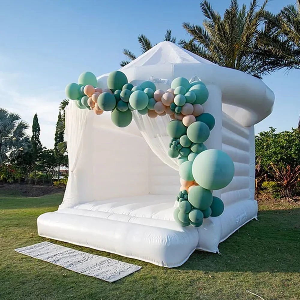 White Bounce House Inflatable Bouncer With Round Roof for Event Party ...