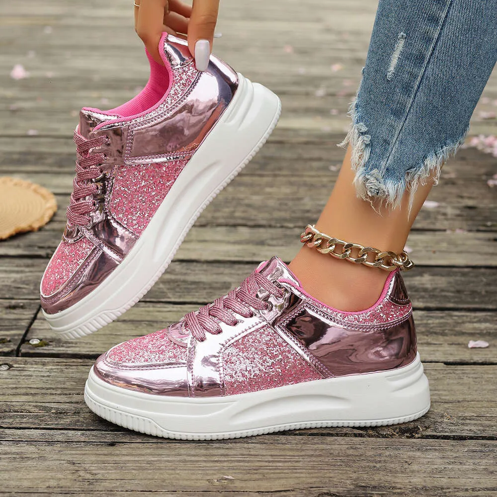 Sparkle & Strut: Women's Sequin Wedge Sneakers - Comfortable Fashion ...